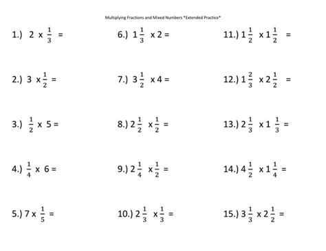 Multiplying Fractions Extended Docx