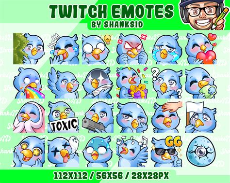 24x Twitch Emotes Bird Etsy