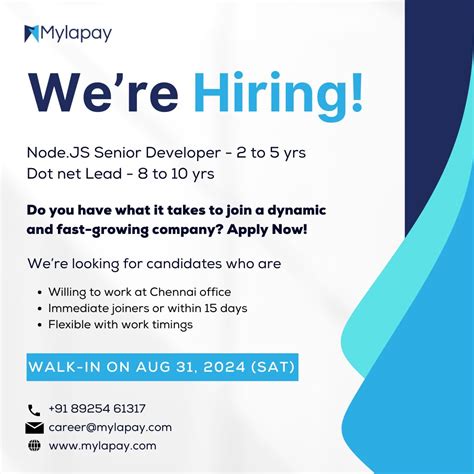 Mylapay On Linkedin Nowhiring Nodejs Dotnet Jobs Careers Payments