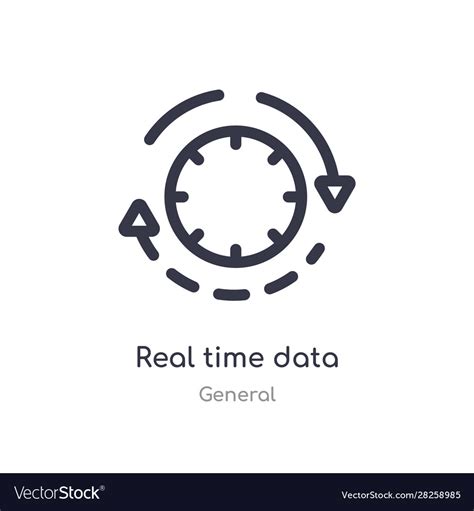 Real Time Data Outline Icon Isolated Line From Vector Image