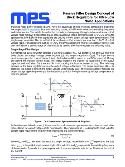 2019 Aip Passive Filter Design Concept Of Buck Regulators R1 0 Pdf