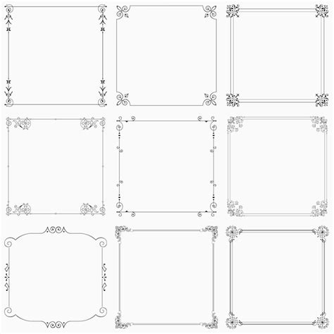 Premium Vector Decorative Frames Set 8