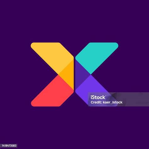 겹치는 선으로 만든 X 문자 로고 벡터 종이 다색 종이 접기 스타일 아이콘입니다 알파벳 X에 대한 스톡 벡터 아트 및 기타 이미지 알파벳 X 로고 광고 Istock