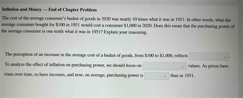 Solved Inflation And Money End Of Chapter ProblemThe Cost Chegg Com