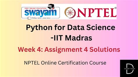 Python For Data Science Iit Madras Week 4 Assignment Answers With