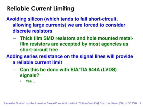 Ppt Spacewire Physical Layer Fault Isolation Barry M Cook 4links