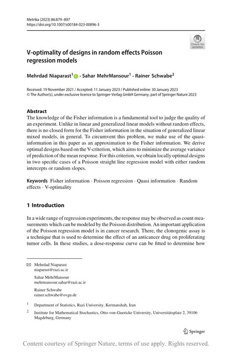v optimality of designs in random effects poisson regression models