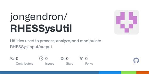 Github Jongendronrhessysutil Utilities Used To Process Analyze