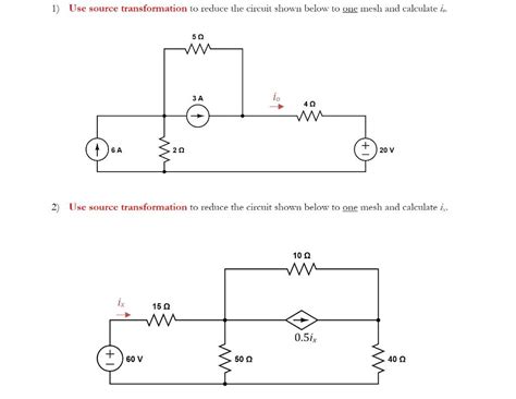 Solved 1 Use Source Transformation To Reduce The Circuit