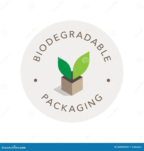 Biodegradable Packaging Vector Icon Badge Logo Stock Vector