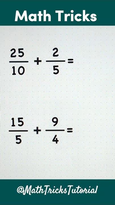Fractions Hacks Mathtrickstutorial Maths Tutorial Mathematics