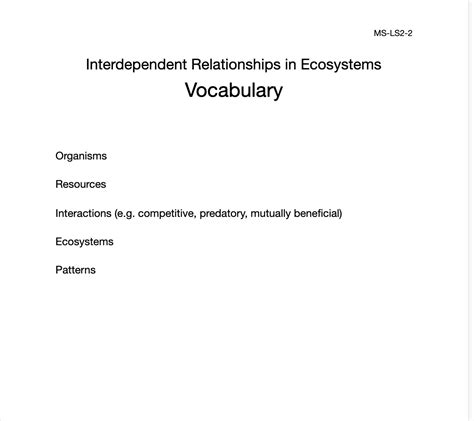 Vocabulary Interdependent Relationships In Ecosystems — The Wonder Of Science
