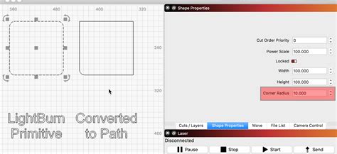 Radius Corners Vs Square Corners LightBurn Software Questions