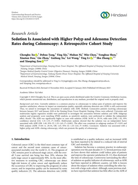 Pdf Sedation Is Associated With Higher Polyp And Adenoma Detection Rates During Colonoscopy A
