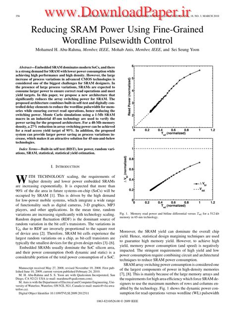 pdf reducing sram power using fine grained wordline pulsewidth control