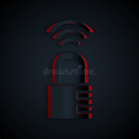Paper Cut Smart Safe Combination Lock Icon Isolated On Black Background Combination Padlock