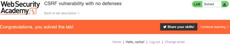 lab solution csrf vulnerability with no defenses niek