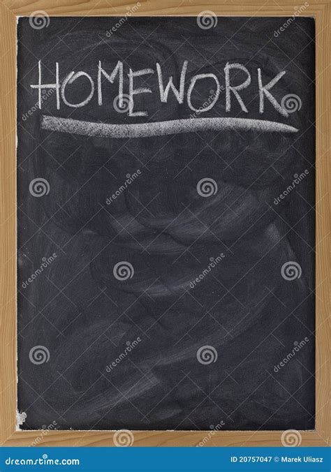 Homework Assignment On Blackboard Stock Image Image Of Chalk Texture