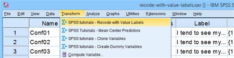 spss recode with value labels tool