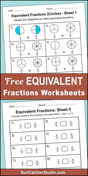 Equivalent Fractions Finding And Writing Equal Fractions Diy