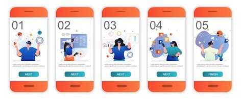 Premium Vector Cyberspace Concept Onboarding Screens For Mobile App Templates Virtual