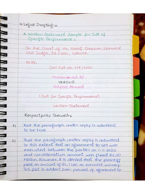 Legal Drafting Written Statement 3 Pdf