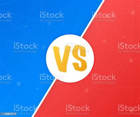 대 대 블루와 레드 만화 디자인입니다 전투 배너 일치 대 편지 경쟁 대결 벡터 일러스트입니다 개념에 대한 스톡 벡터 아트 및