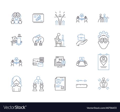 Assessment Management Outline Icons Collection Vector Image