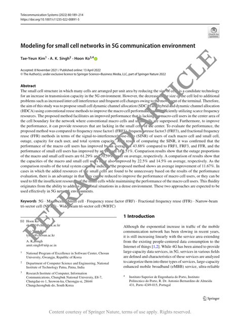 Modeling For Small Cell Networks In 5g Communication Environment