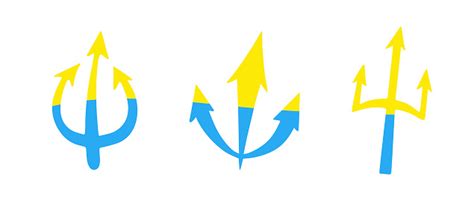 우크라이나 국장 애국적인 인장 국가 상징 간단한 청황색 삼지창 아이콘 우크라이나 민족의 표시 독립 공화국의 상징 0명에 대한