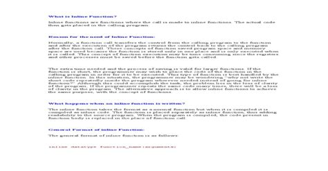Pdf What Is Inline Function Dokumentips
