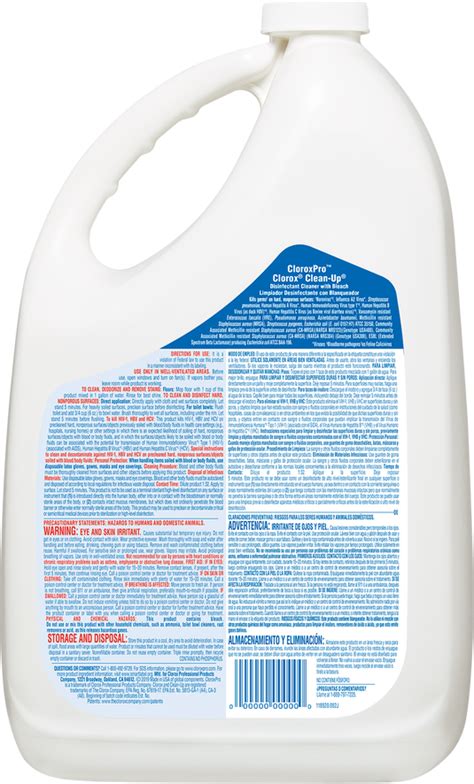 Clorox Bleach Ingredients Label