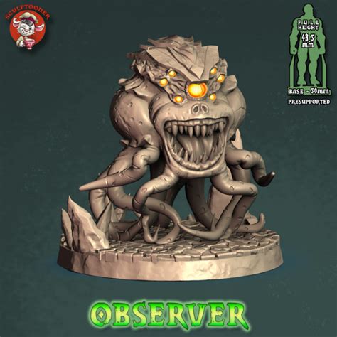 3d printable observer 32mm scale pre supported squad by sculptooner