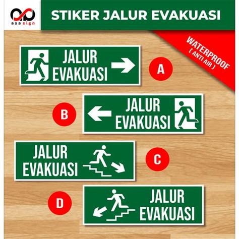 Jual Stiker Jalur Evakuasi Dan Titik Kumpul Evak Kanan Kab