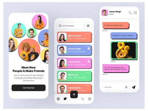chatting app design in new trends ui template