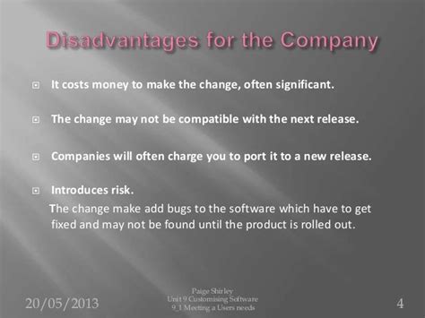 the advantages and disadvantages of customising software2
