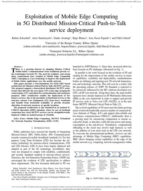 exploitation of mobile edge computing in 5g distributed mission