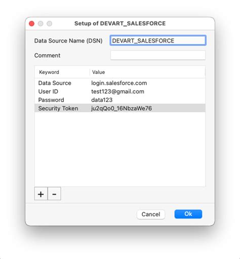 MacOS DSN Configuration ODBC Driver For Salesforce