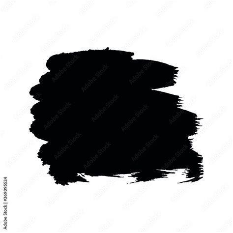 Grunge Square Black Paint Brush Stroke Silhouette On A White Background