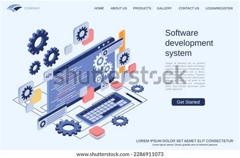 Software Development System Program Coding Application Stock Vector