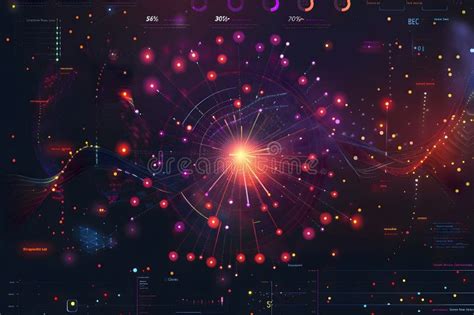 Digital Visualization Of Network Connections With Dynamic Particles And Data Elements Stock