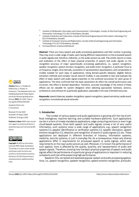 Frequency Time Representation And Modeling Aspects Citation Kacur J Puterka B