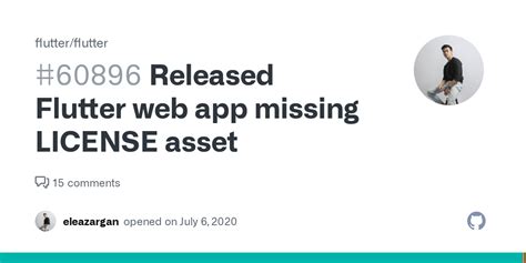 Released Flutter Web App Missing License Asset · Issue 60896 · Flutter