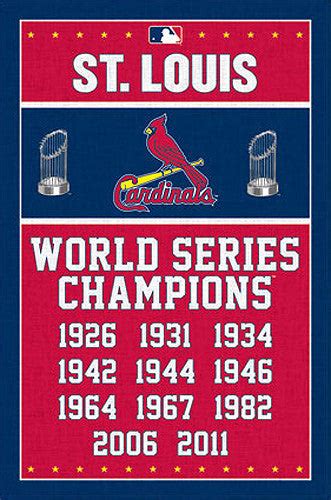 St Louis Cardinals 11 Time World Series Champions Commemorative Wall