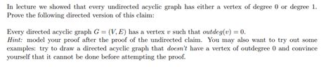 Solved A Points In The Lecture On Special Graphs We Chegg Com