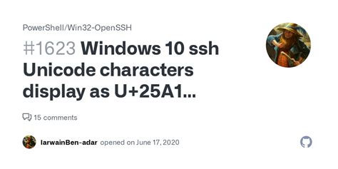 Windows 10 Ssh Unicode Characters Display As U25a1 White Square