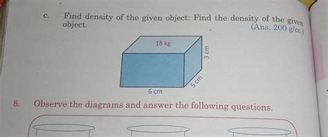 C Find Density Of The Given Object Find The Density Of The Given Object