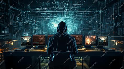 Premium Ai Image Portrait Of Anonymous Robotic Hacker Concept Of Hacking Cybersecurity