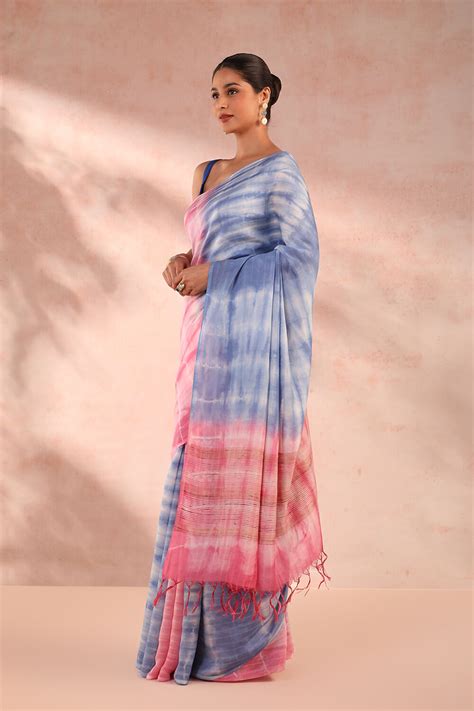 Multicoloured Silk Modal Tie And Dye Saree Taneira Online Store