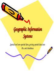 GIS And Data Main Lecture Ppt Geographic Geographic Information Information Systems
